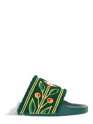 Casablanca Embroidered Terry Slider - Green