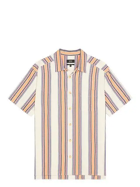 A.p.c. Chemisette Ross Shirt In Cream - Ecru