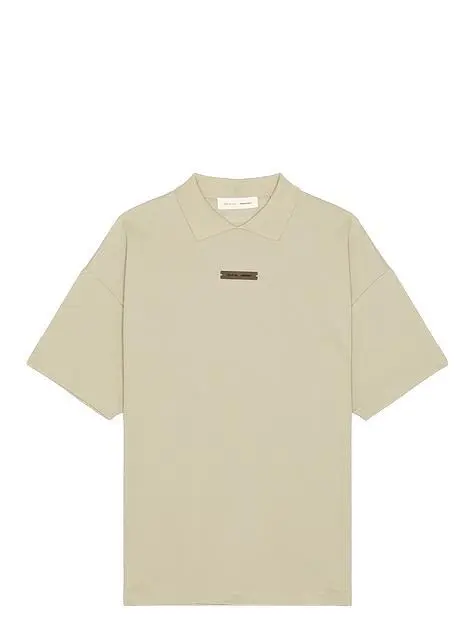 Fear Of God 90s Fit Pique Polo In Grey - Abbey Stone