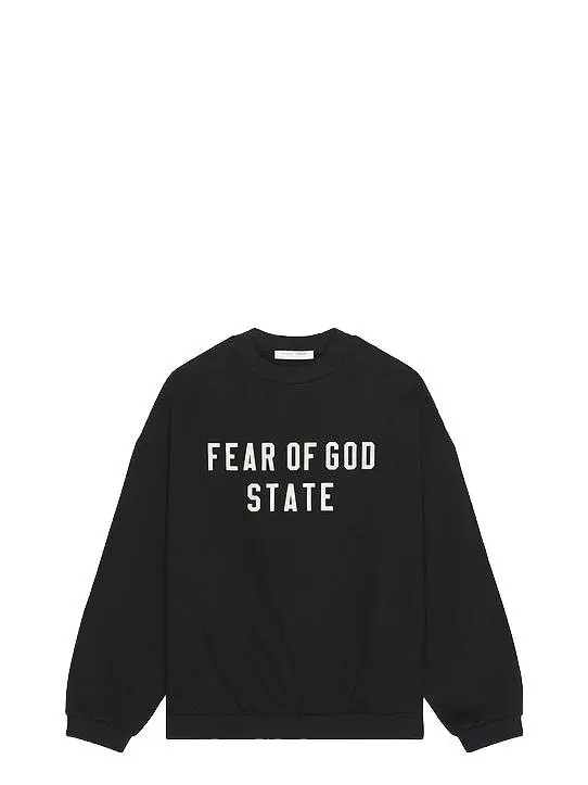 Fear Of God 90's Fit Fleece Crew Neck Sweatshirt - Jet Black