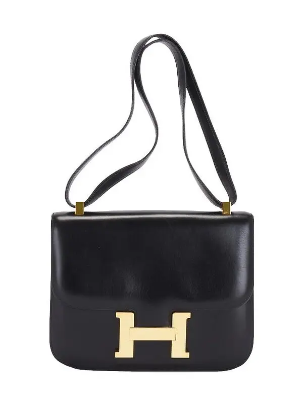 FWRD RENEW Hermes 1976 Box Constance 23 Shoulder Bag - Black