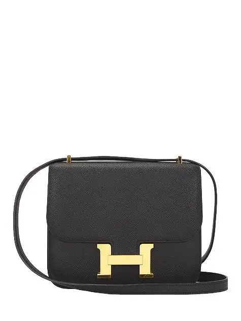 FWRD RENEW Hermes Epsom Mini Constance 18 Shoulder Bag - Black