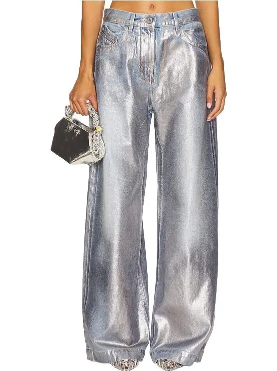 Attico Laminated Long Pant - Silver