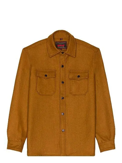 SCHOTT Cpo Wool Shirt In Brown - Coyote