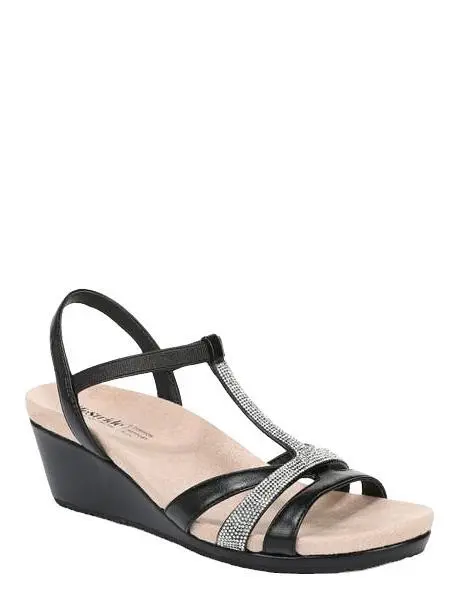 LIFESTRIDE Mimosa Slingback Platform Wedge Sandal - Black