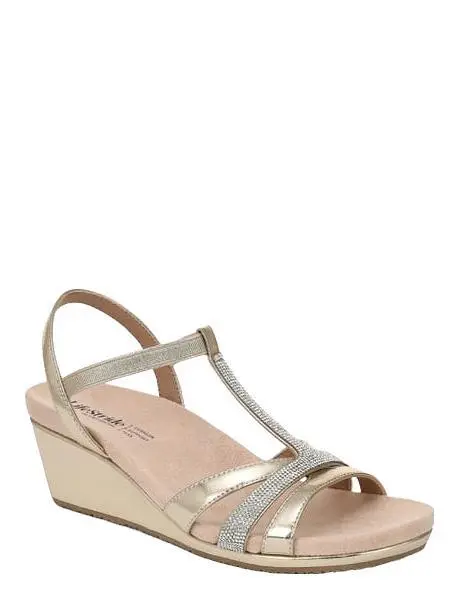 LIFESTRIDE Mimosa Slingback Platform Wedge Sandal - Gold