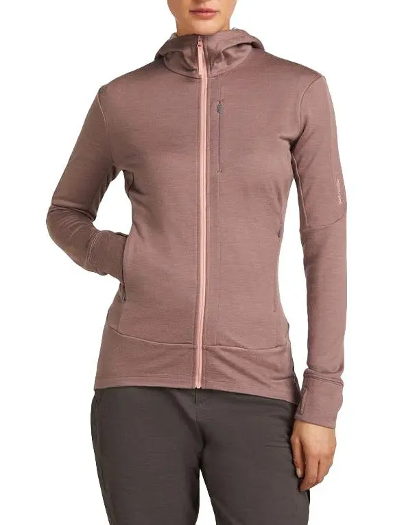 Icebreaker 260 Quantum Merino Wool Hooded Jacket - Summit/blush