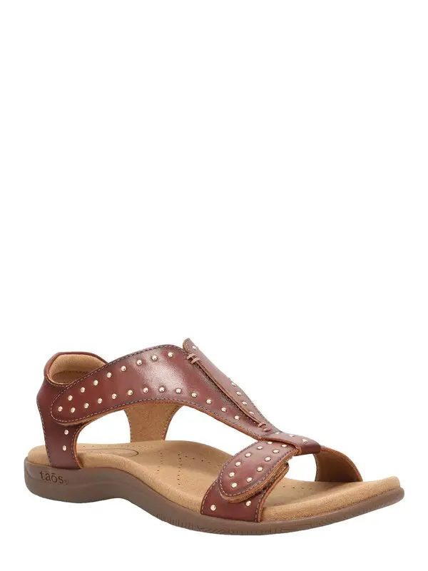 TAOS Studded Ankle Strap Sandal - Cognac