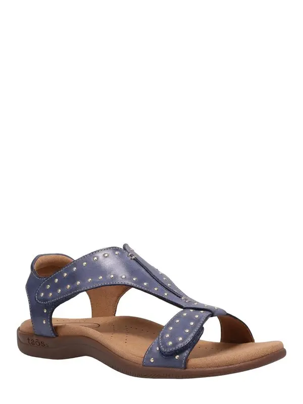 TAOS Studded Ankle Strap Sandal - Dark Blue