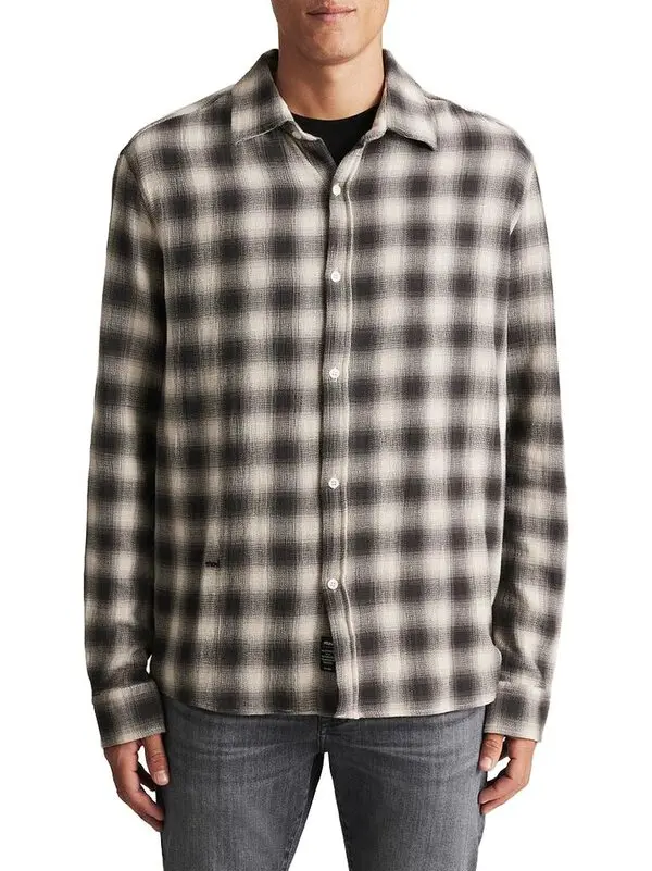 MAVI Check Cotton Button-up Shirt - Asphalt Check
