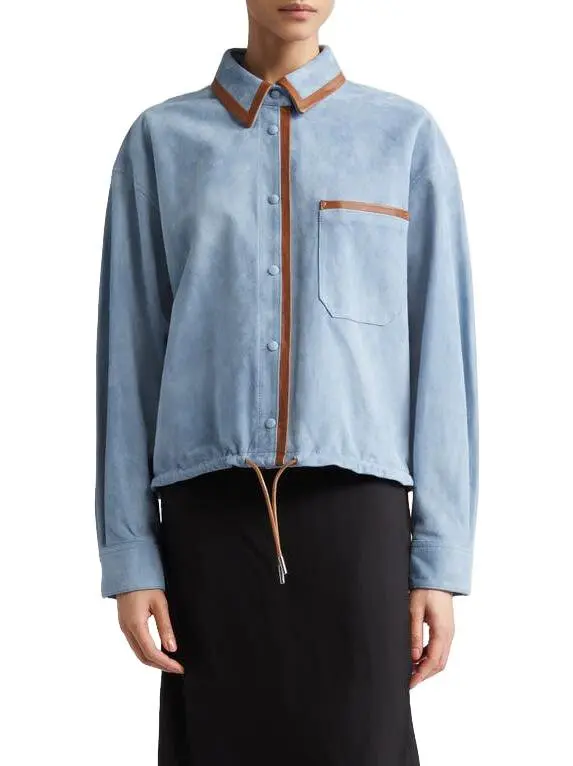 Marni Suede Drawstring Overshirt - 00b31sky