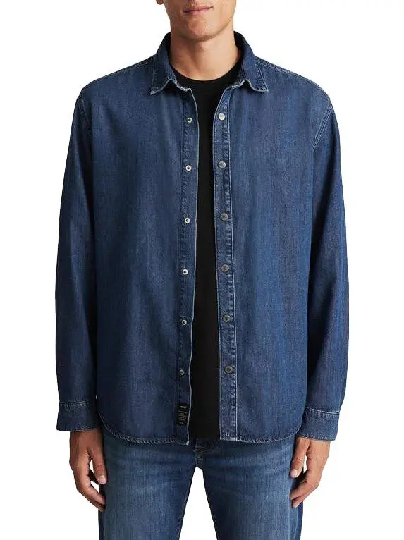 MAVI Roy Denim Snap-up Shirt - Dark Indigo Lux Blac