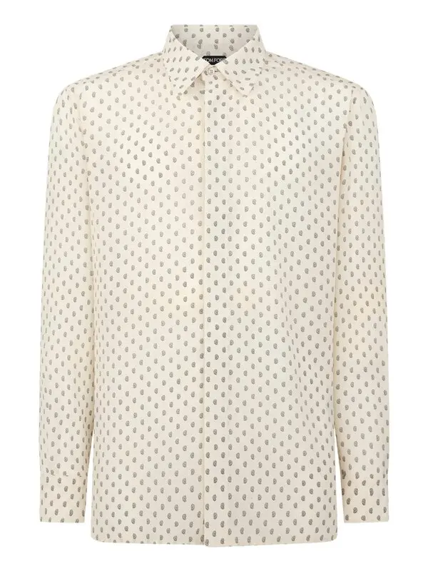 TOM FORD Silk Micro-pattern Shirt - White