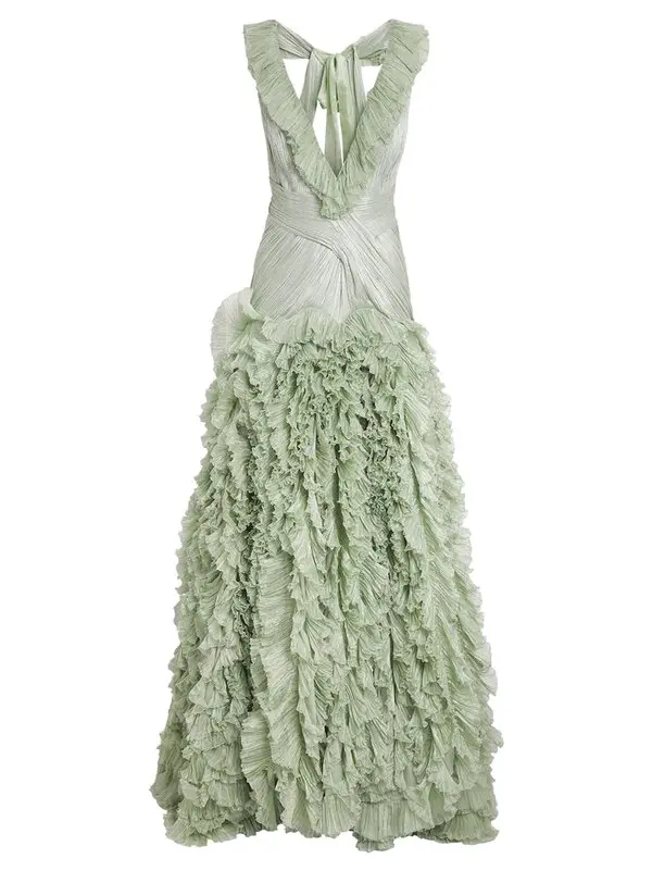 MARIA LUCIA HOHAN Silk Margaret Gown - Green