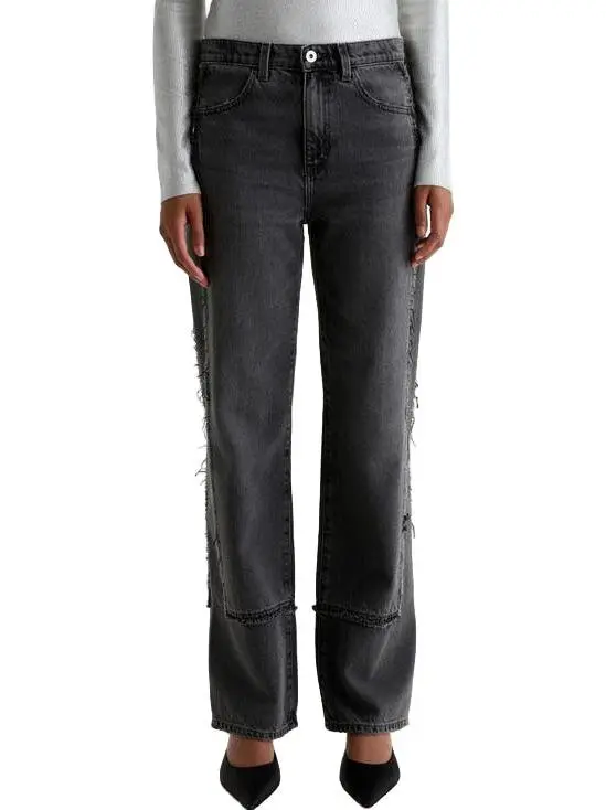 Ag Brinley Fray Edge Straight Leg Jeans - Overnight