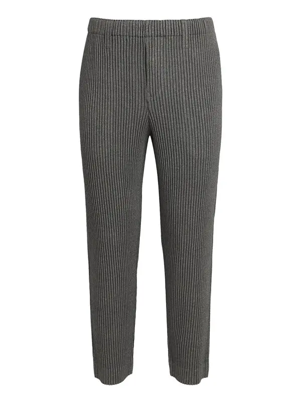 Issey Miyake Wool-effect Pleated Tailored Trousers - Grey