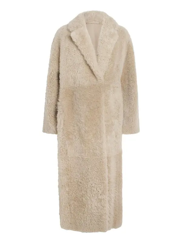 Max Mara Shearling Trench Coat - Beige