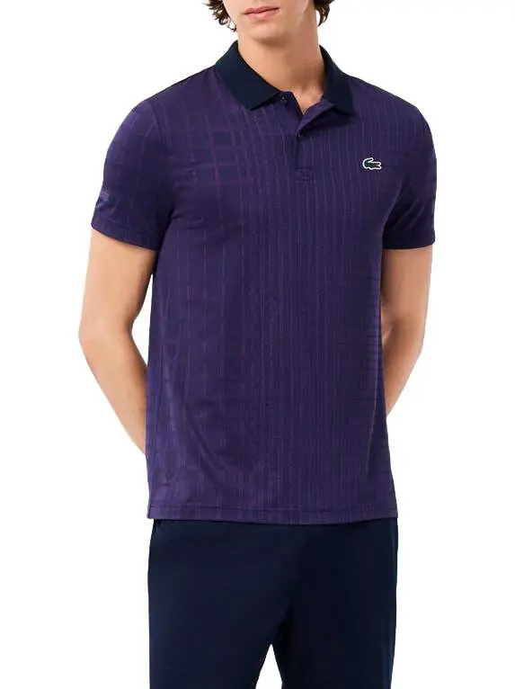 Lacoste Tennis Performance Slim Fit Polo - Navy Blue/cossak Purple