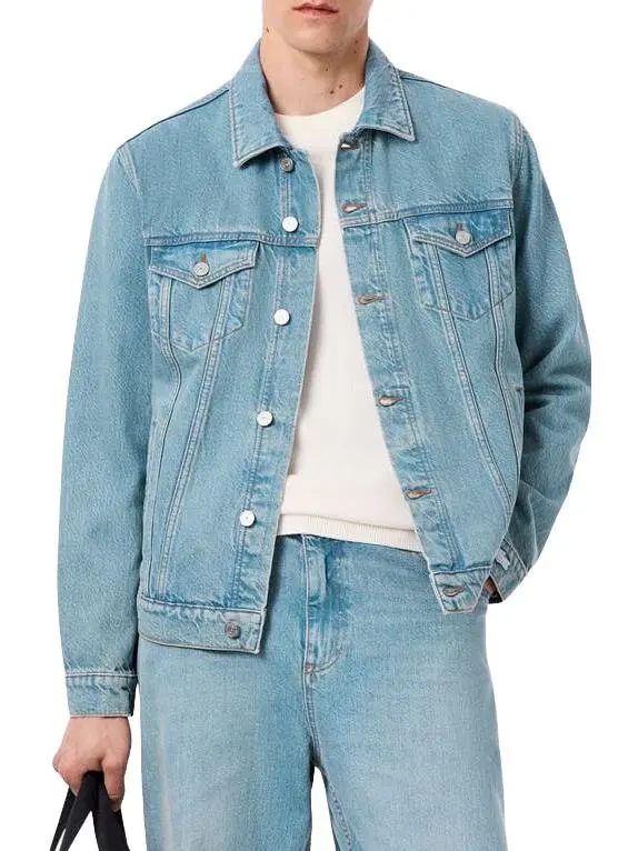Lacoste Crocodile Logo Denim Jacket - Washed Bleach