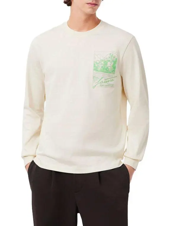 Lacoste Classic Fit Long Sleeve Cotton Graphic T-shirt - Lapland