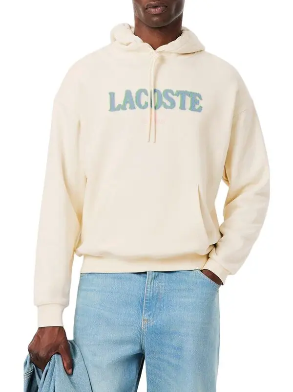 Lacoste Loose Fit Cotton French Terry Hoodie With Fuzzy Logo - Lapland