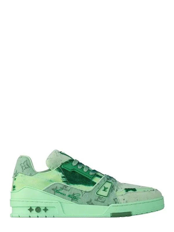 LOUIS VUITTON Trainer Bleached Monogram Denim - Green