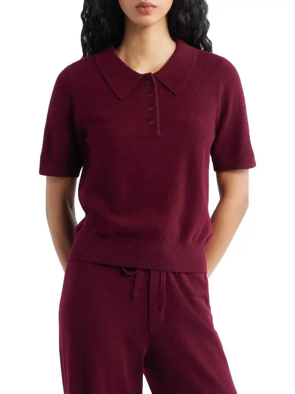 ARTLESS FOREVER Tove Wool & Cashmere Polo Sweater - Merlot