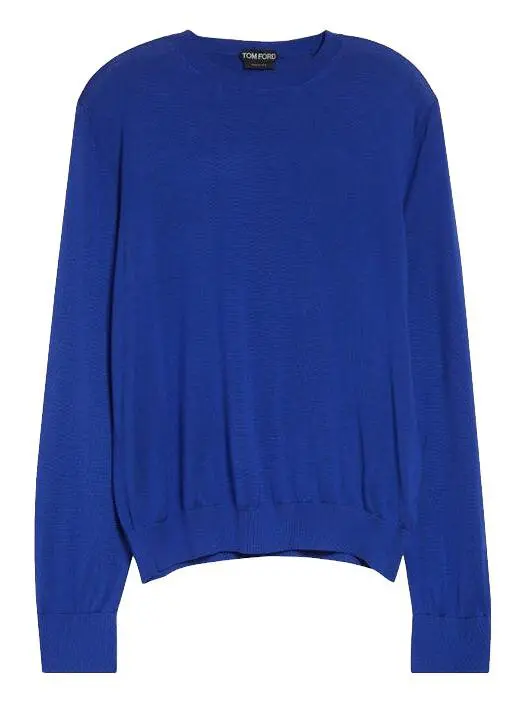 TOM FORD Fluid Silk Crewneck Sweater - Royal Blue