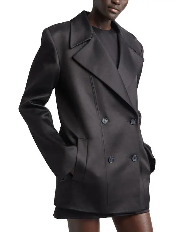 Brandon Maxwell The Elliot Double Breasted Evening Jacket - Black