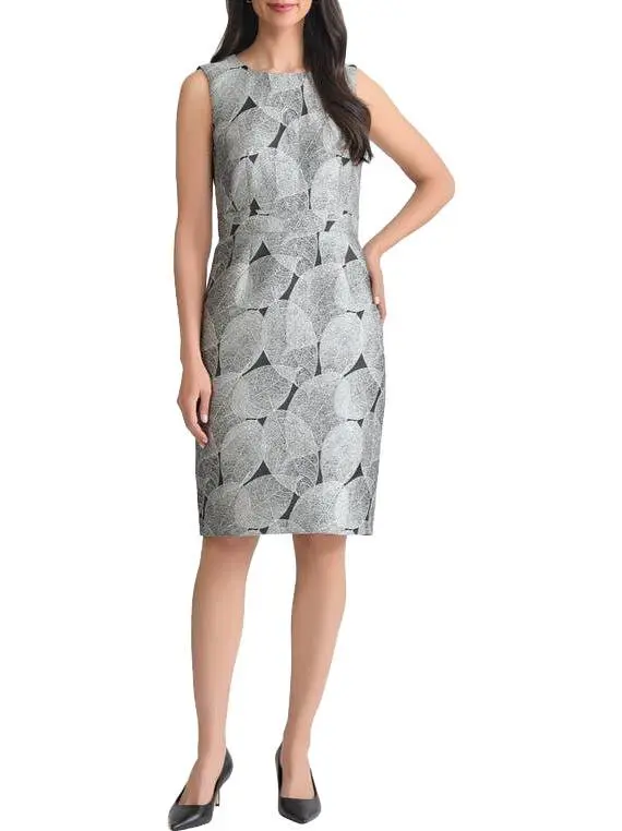 KASPER Sleeveless Sheath Dress - Black Multi