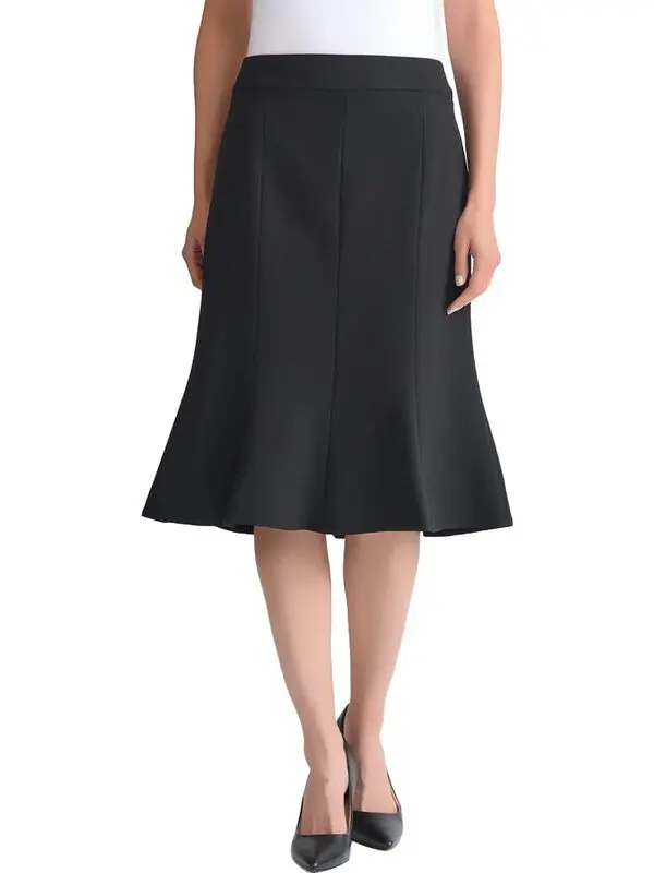 KASPER Flared Hem Trumpet Skirt - Black