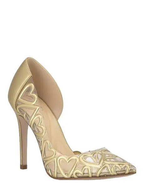 Jessica Simpson Palvin Half D'orsay Pointed Toe Pumps - Gold/clear