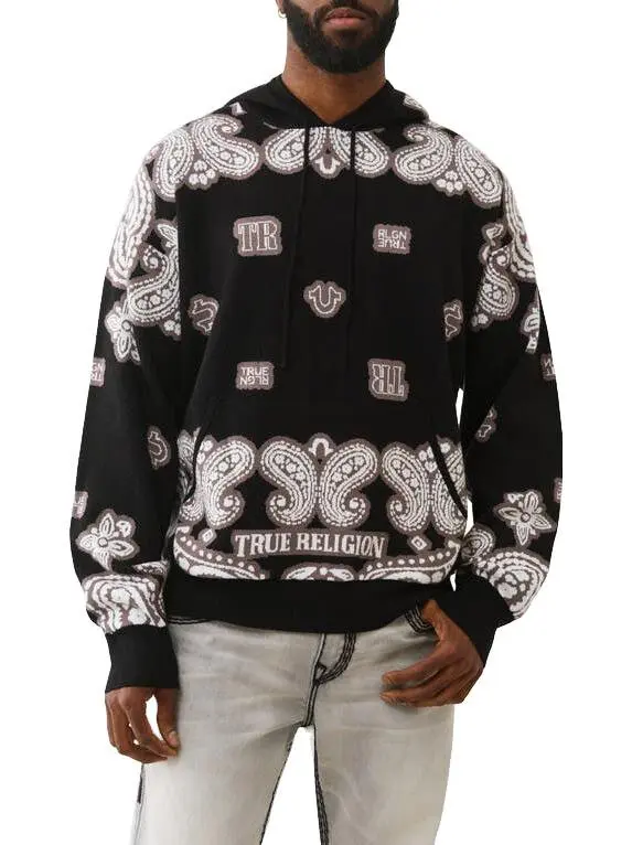 True Religion Bandana Graphic Hoodie - Jet Black