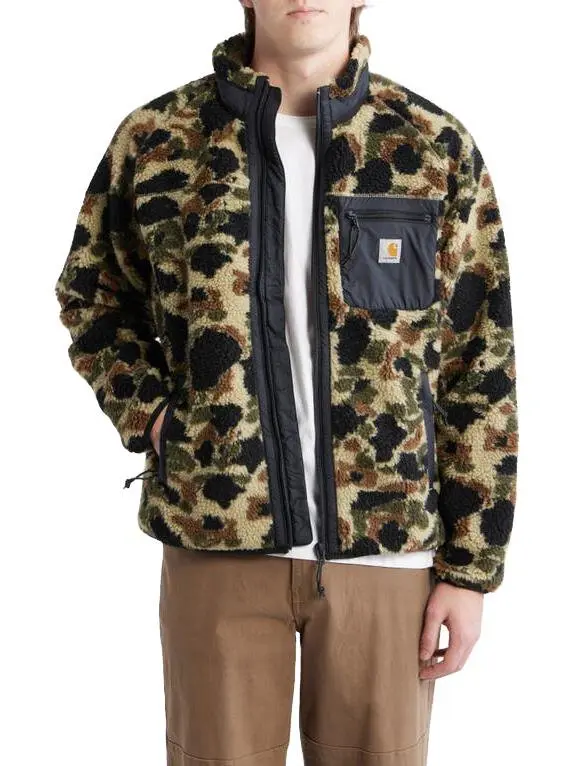 Carhartt Work In Progress Prentis Fleece Zip Jacket - Camo Duck Jacquard Green