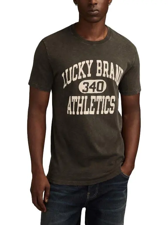 Lucky Brand Athletics Flocked Logo Graphic T-shirt - Beluga