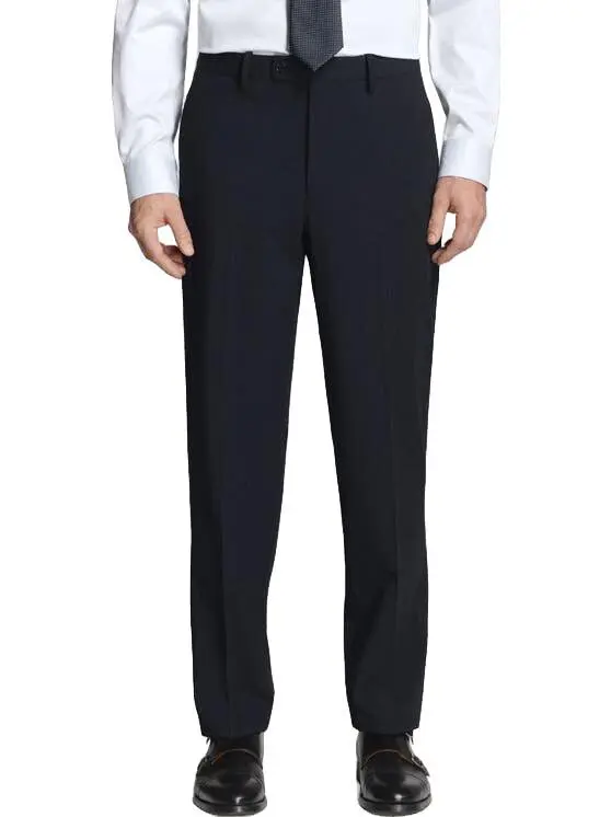 Mango London Regular Fit Dress Pants - Dark Navy