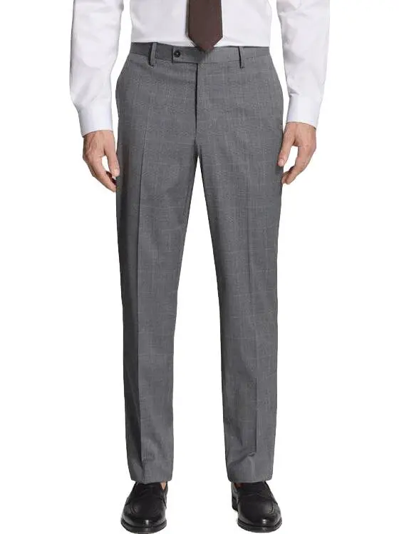 Mango London Regular Fit Dress Pants - Grey