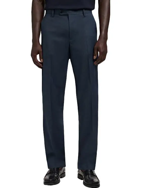 Mango London Regular Fit Dress Pants - Navy