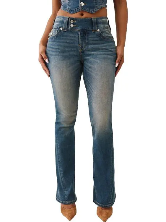 True Religion Joey Low Rise Flare Leg Jeans - Radiant Pearl