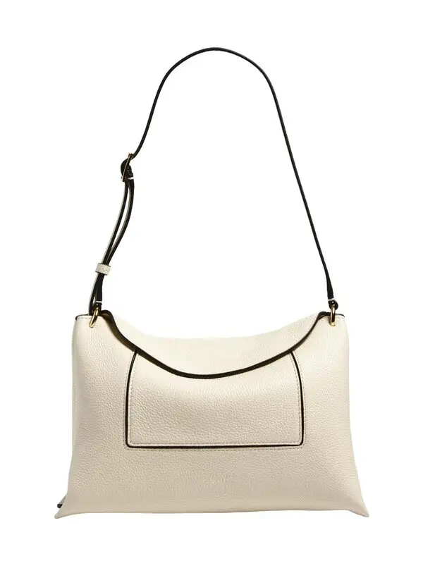 WANDLER Penelope Slouch Leather Shoulder Bag - Beige Crust - 1338