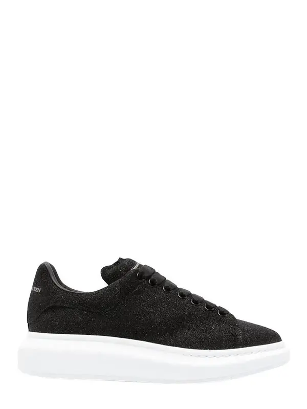 Alexander McQueen Oversized Glitter Low Top Sneakers - Black