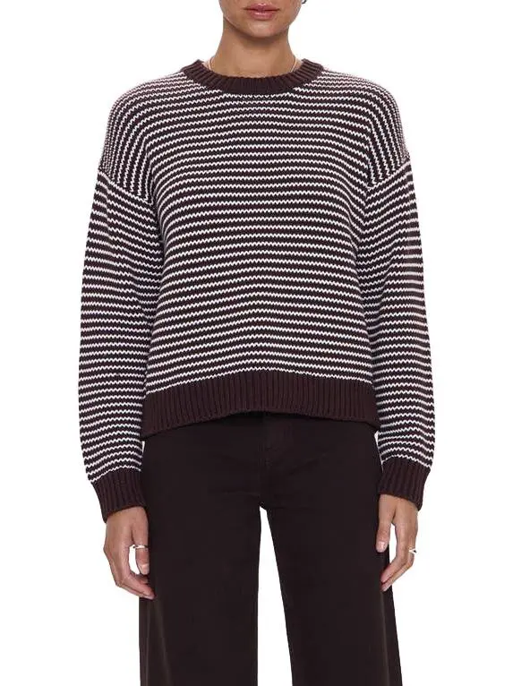 PISTOLA Aura Stripe Crewneck Sweater - Mocha