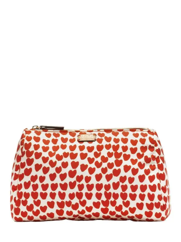 FRANCES VALENTINE Printed Large Cosmetic Bag - Oyster/red