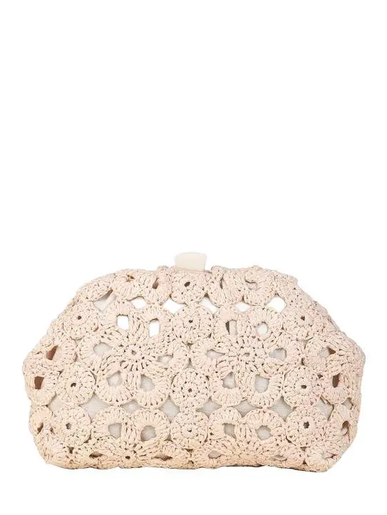 Rafe New York Aya Woven Leather Frame Clutch - Natural/ivory