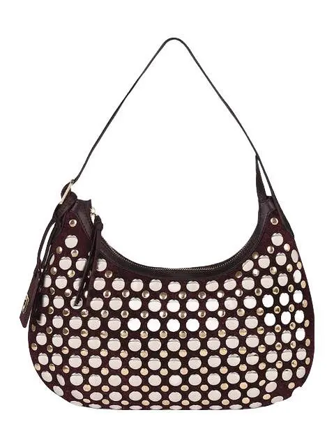 Rafe New York Alva Studded Hobo Crossbody - Chocolate