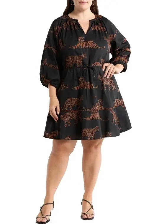 SUGARLIPS Zenzi Jungle Print Dress - Black-tan