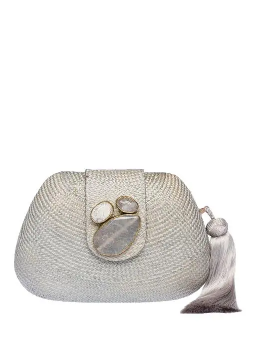 Rafe New York Tamu Bean Clutch - Light Grey
