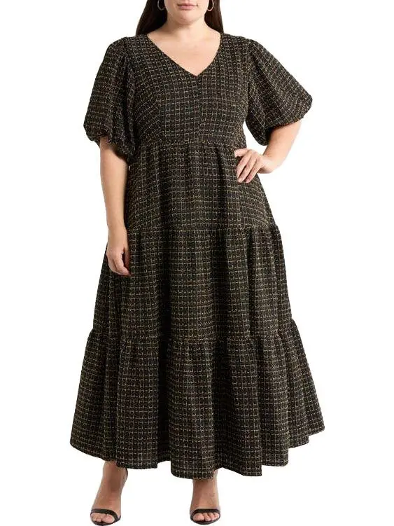 SUGARLIPS Carrol Zaylee Tweed Tillie Maxi Dress - Black