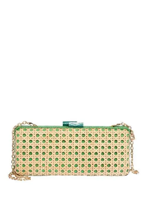 Rafe New York Alessandra Rattan Long Clutch - Green
