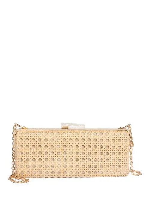 Rafe New York Alessandra Rattan Long Clutch - Ivory